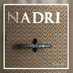 Nadri | Jewelry | Nadri Aqua Crystal Rhodium Band Ring | Poshmark